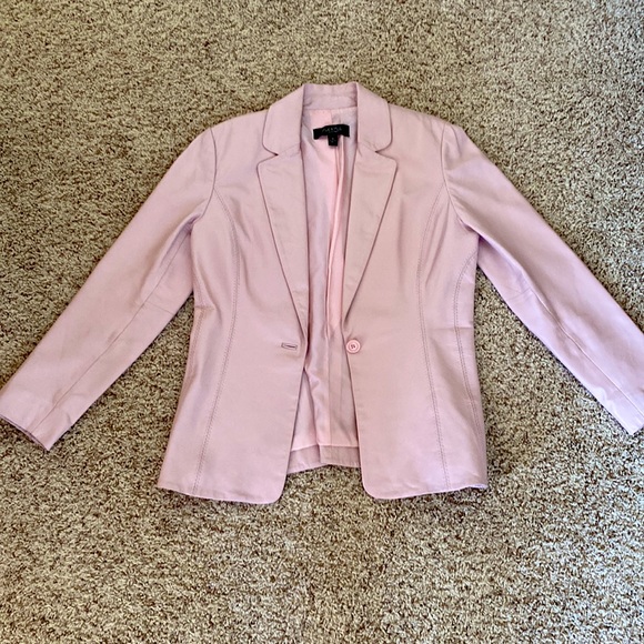 Peck & Peck | Jackets & Coats | Baby Pink Genuine Leather Blazer | Poshmark